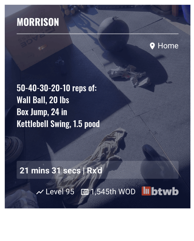 "Morrison" Workout, CrossFit Hero WOD | WODwell