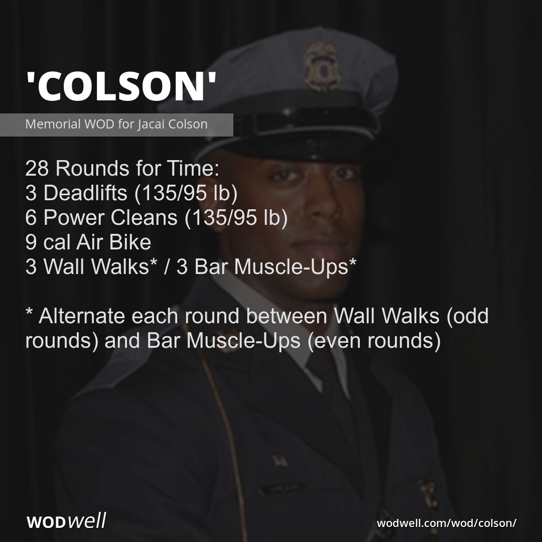 "Colson" Workout, Memorial WOD for Jacai Colson | WODwell