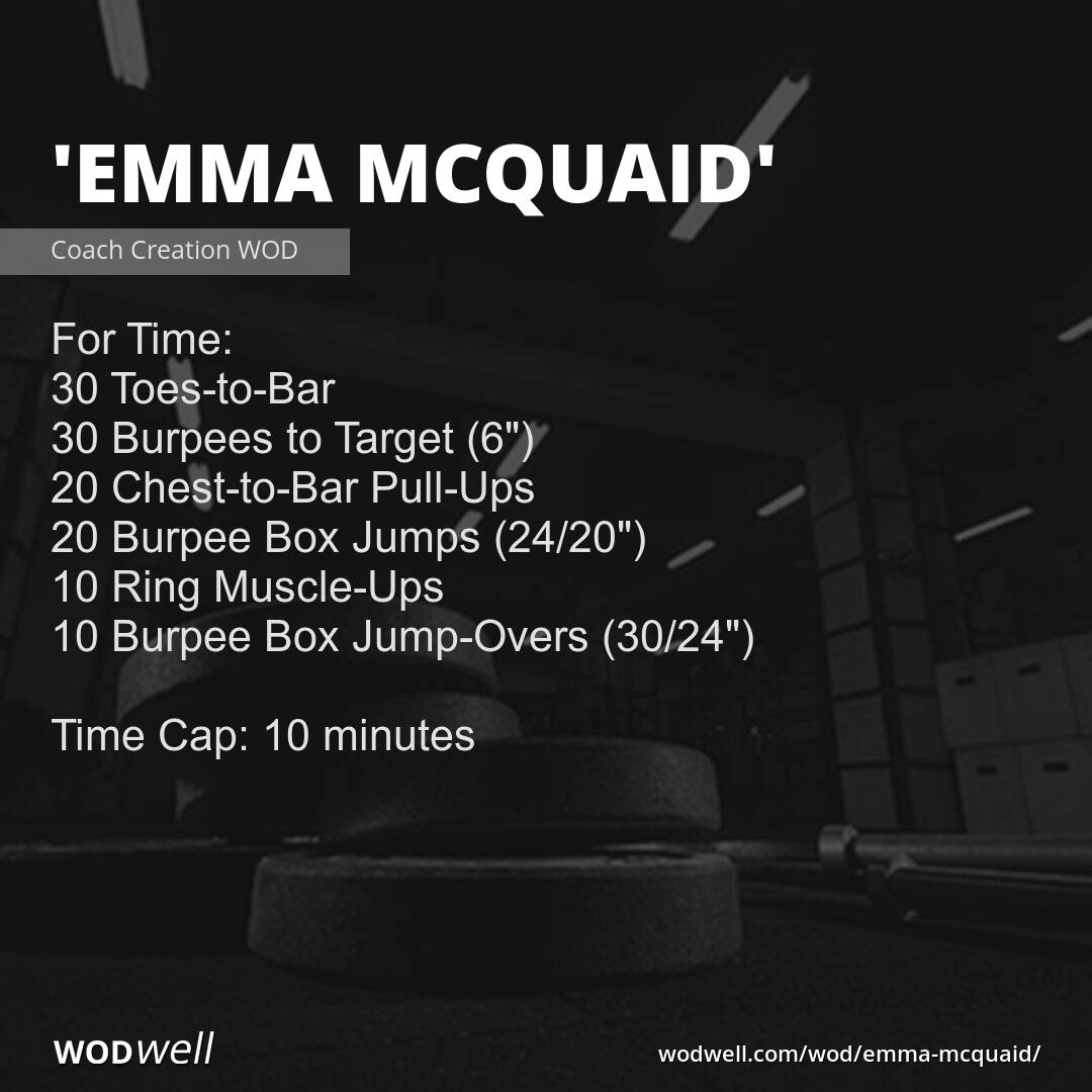 "Emma McQuaid" Workout, Coach Creation WOD | WODwell
