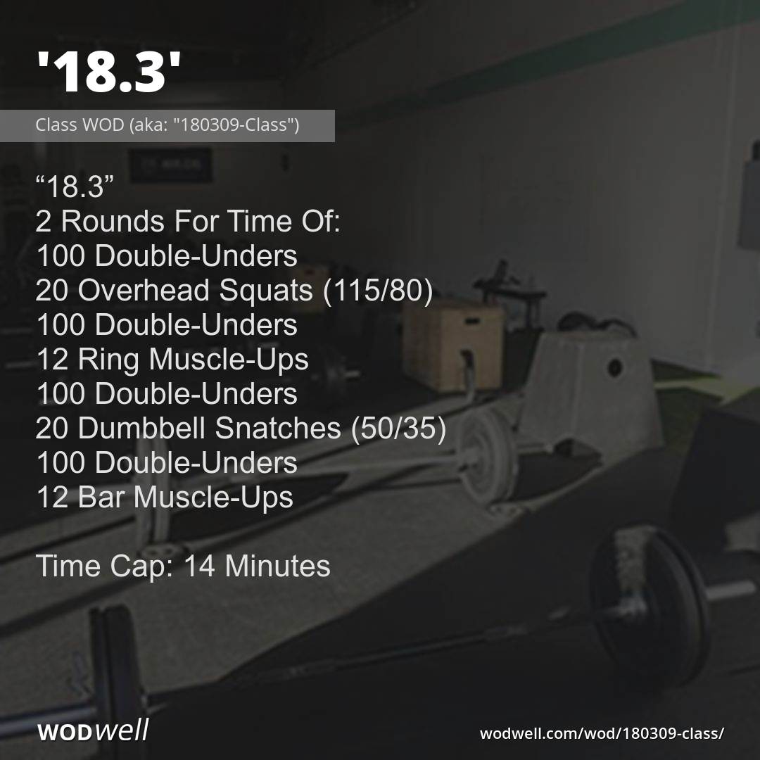 "18.3" Workout, Class WOD (aka: "180309-Class") | WODwell