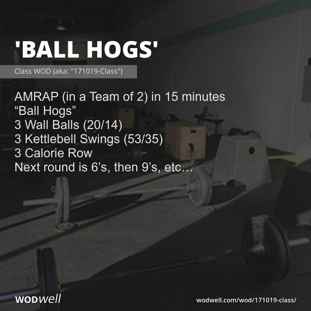 "Ball Hogs" Workout, Class WOD (aka: "171019-Class") | WODwell