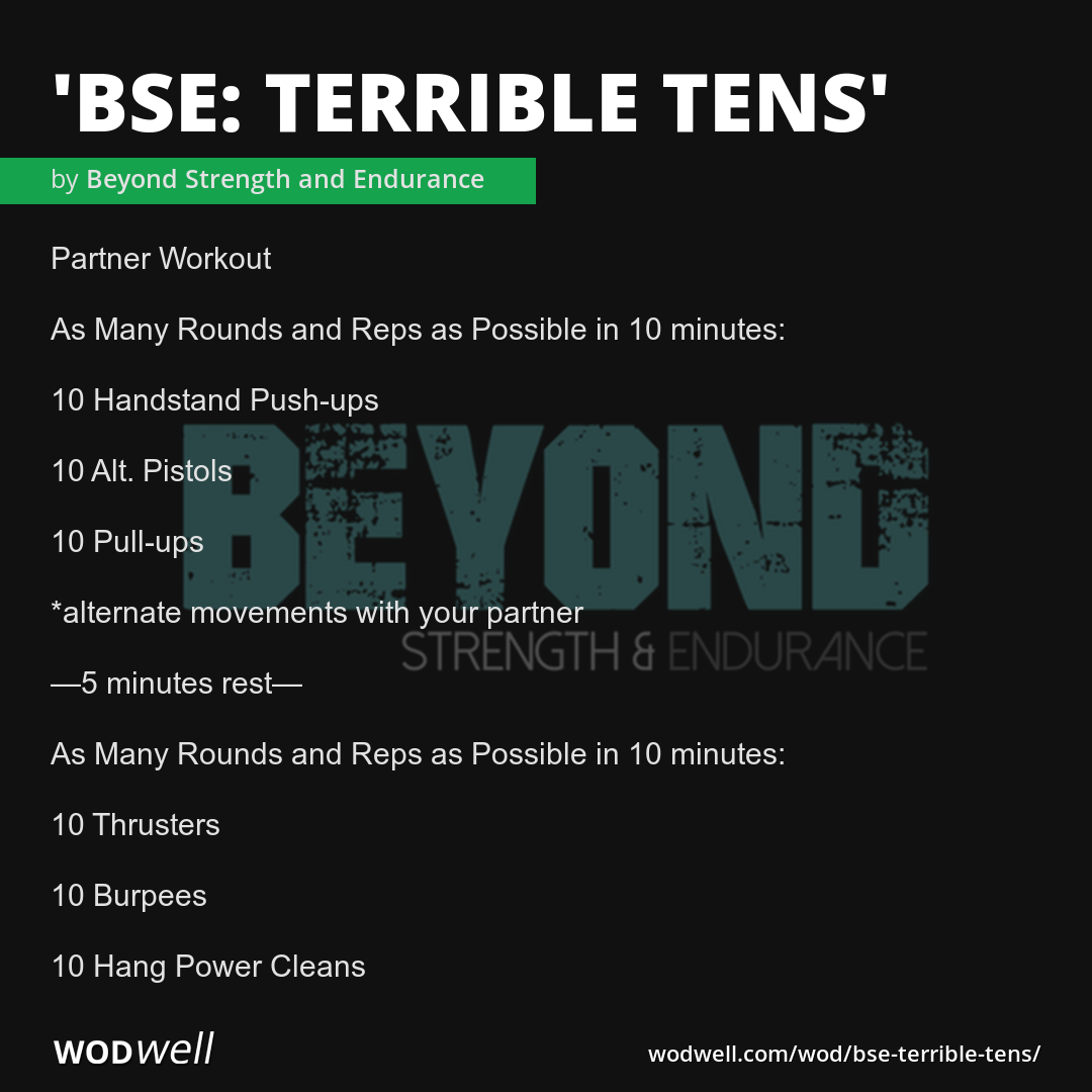 "BSE: Terrible Tens" Workout, Coach Creation WOD | WODwell