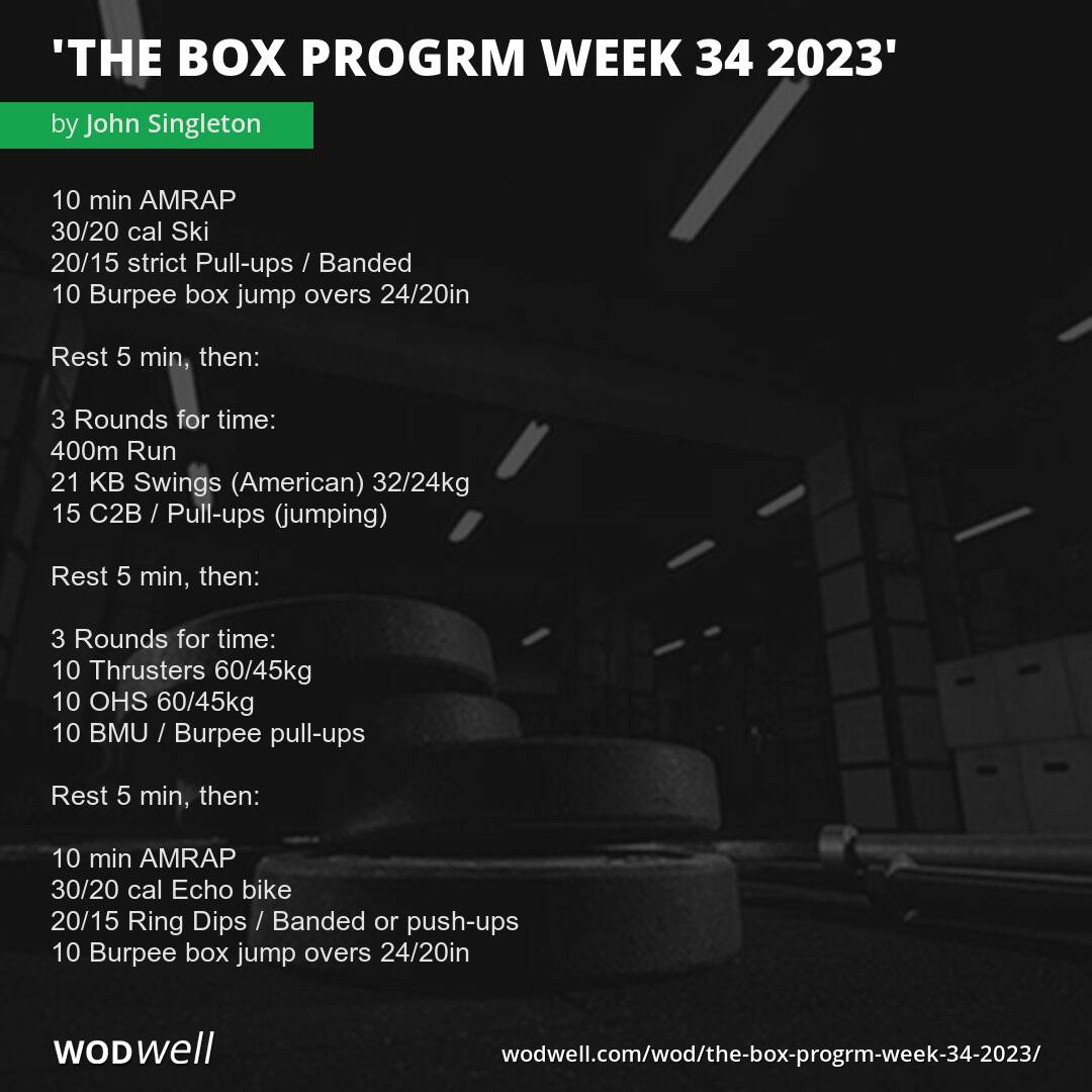 "THE BOX PROGRM WEEK 34 2023" Workout, Coach Creation WOD | WODwell