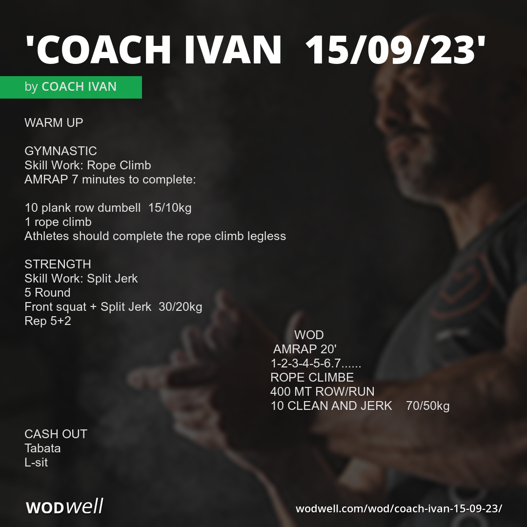"COACH IVAN 15/09/23" Workout, Coach Creation WOD | WODwell