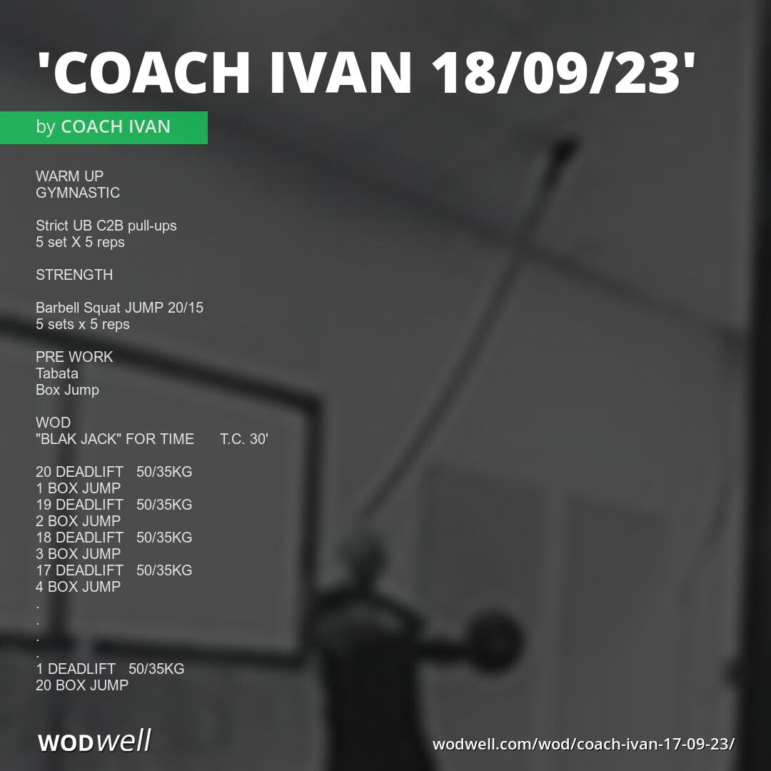 "COACH IVAN 18/09/23" Workout, Coach Creation WOD | WODwell