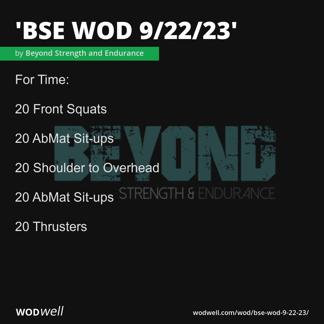 "BSE WOD 9/22/23" Workout, Coach Creation WOD | WODwell