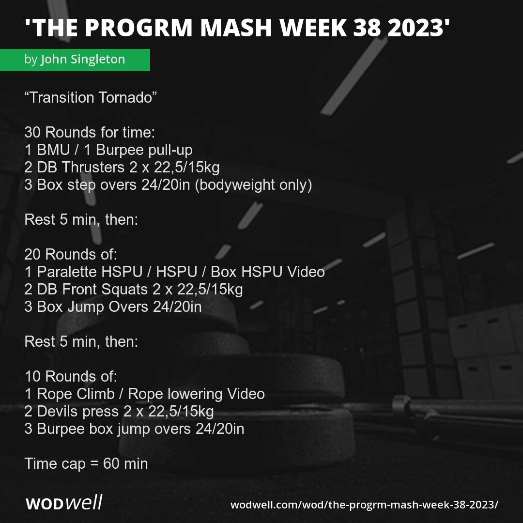"THE PROGRM MASH WEEK 38 2023" Workout, Coach Creation WOD | WODwell