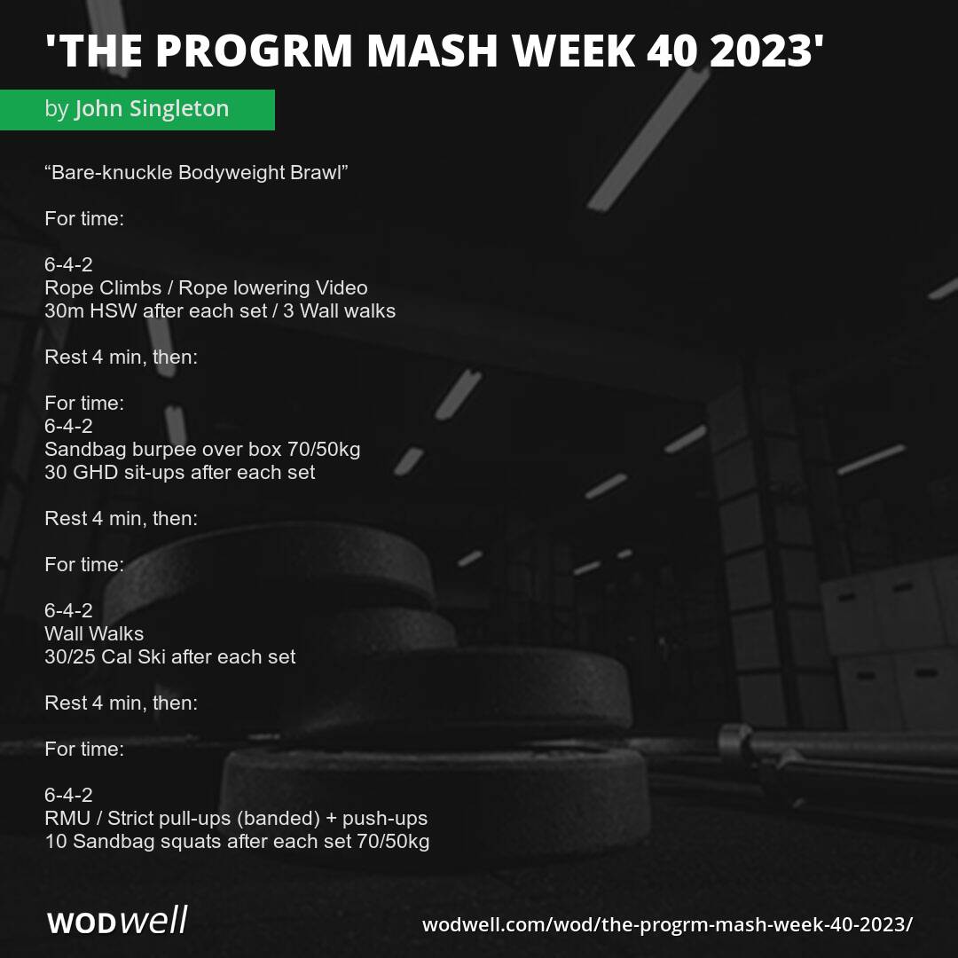 "THE PROGRM MASH WEEK 40 2023" Workout, Coach Creation WOD | WODwell