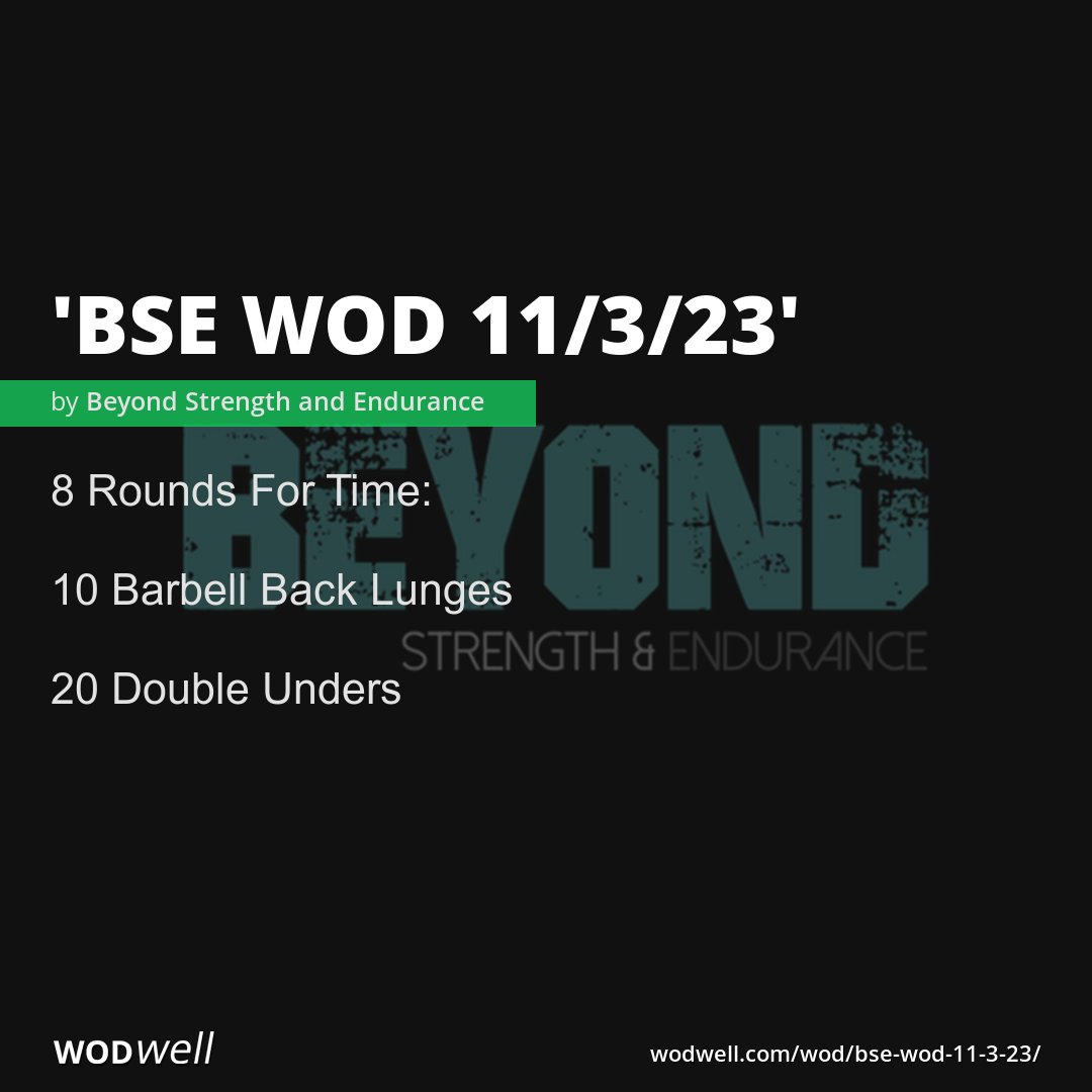 "BSE WOD 11/3/23" Workout, Coach Creation WOD | WODwell