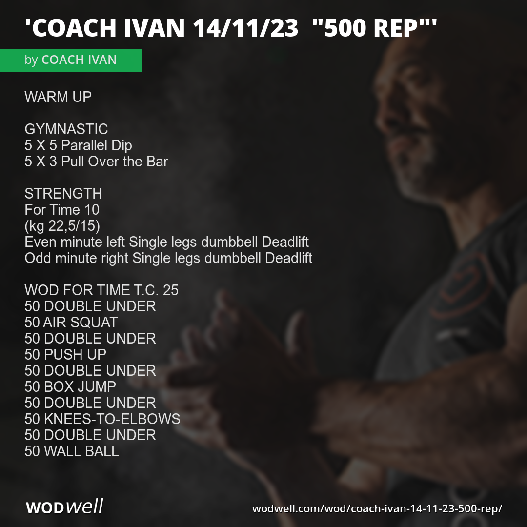 "COACH IVAN 14/11/23 "500 REP"" Workout, Coach Creation WOD | WODwell