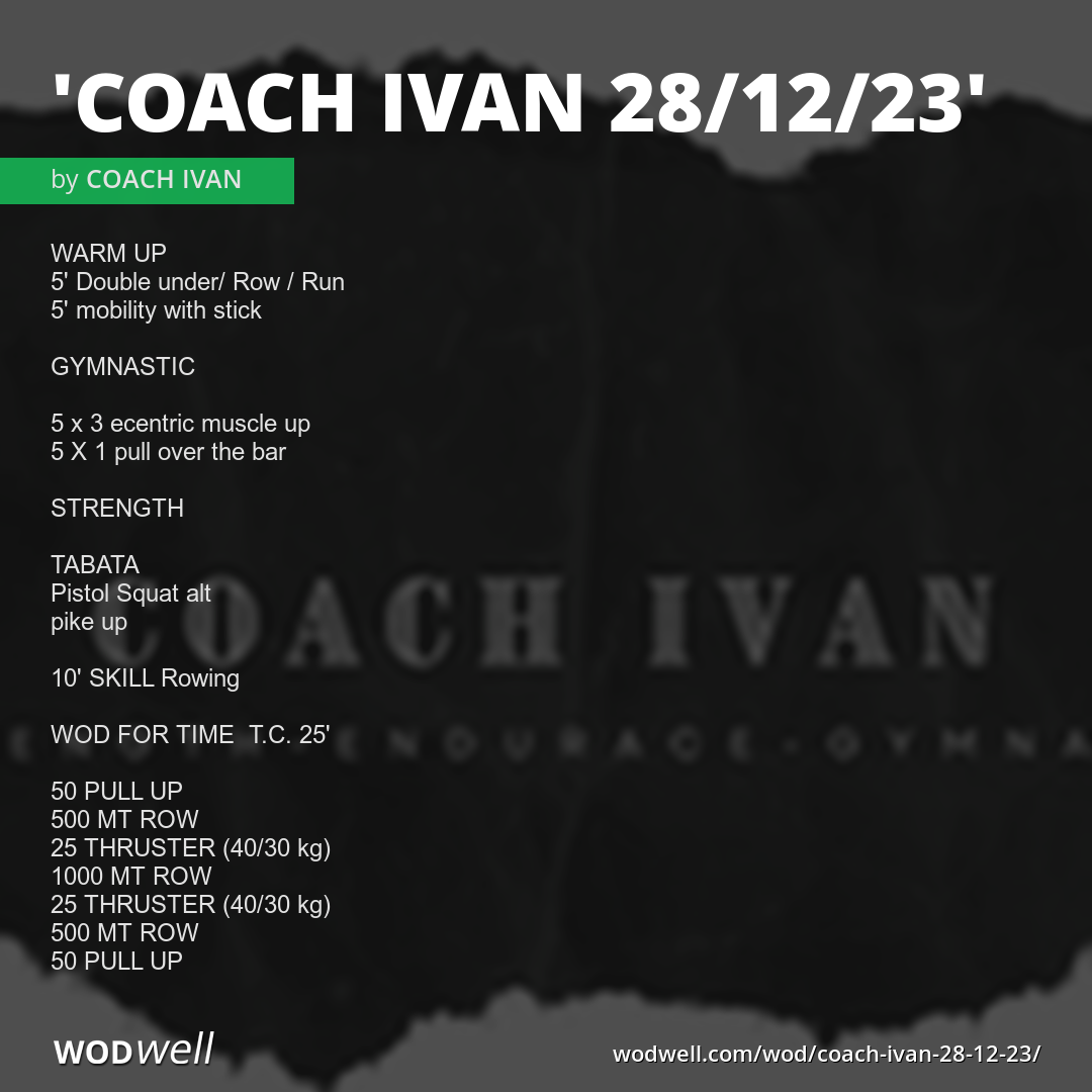 "COACH IVAN 28/12/23" Workout, Coach Creation WOD | WODwell