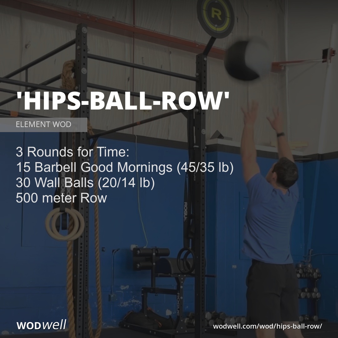 "HIPS-BALL-ROW" Workout, ELEMENT WOD | WODwell