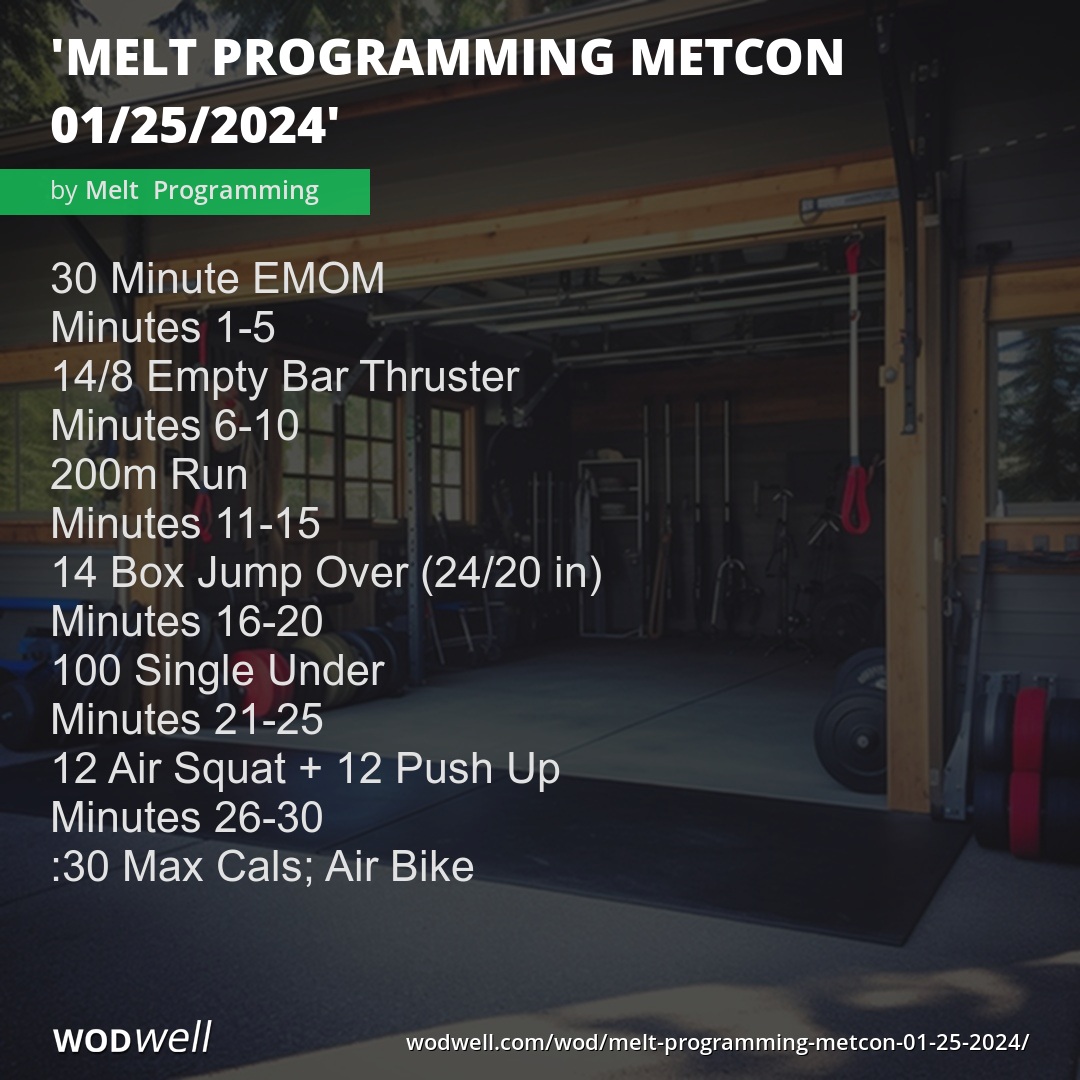 "Melt Programming MetCon 01/25/2024" Workout, Coach Creation WOD | WODwell