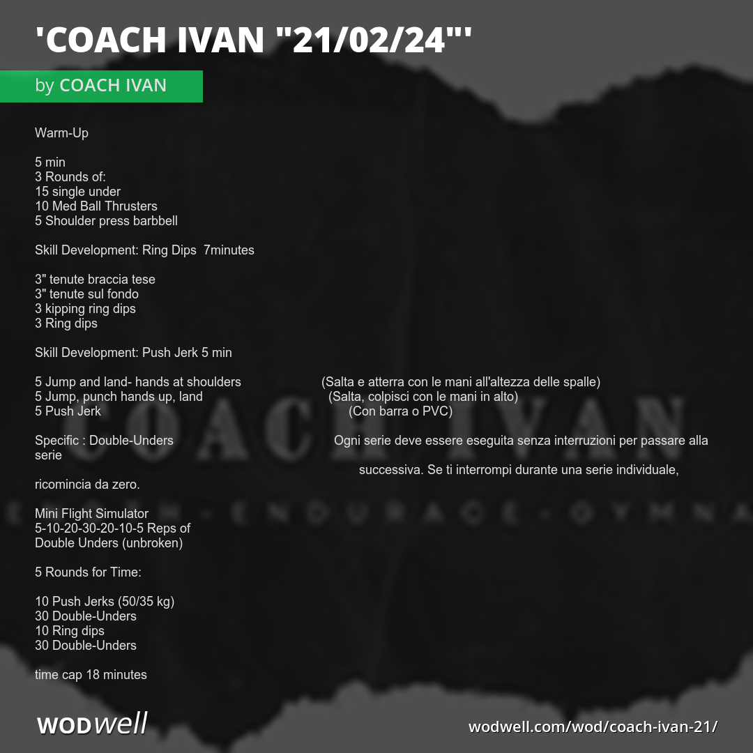 "COACH IVAN "21/02/24"" Workout, Coach Creation WOD | WODwell