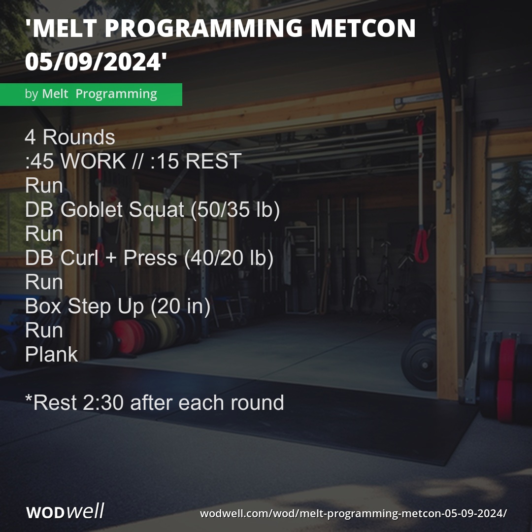 "Melt Programming MetCon 05/09/2024" Workout, Coach Creation WOD | WODwell