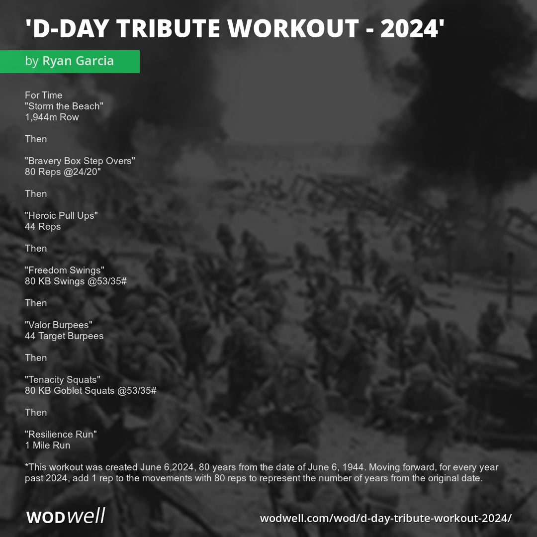 "D-Day Tribute Workout - 2024" Workout, Coach Creation WOD | WODwell