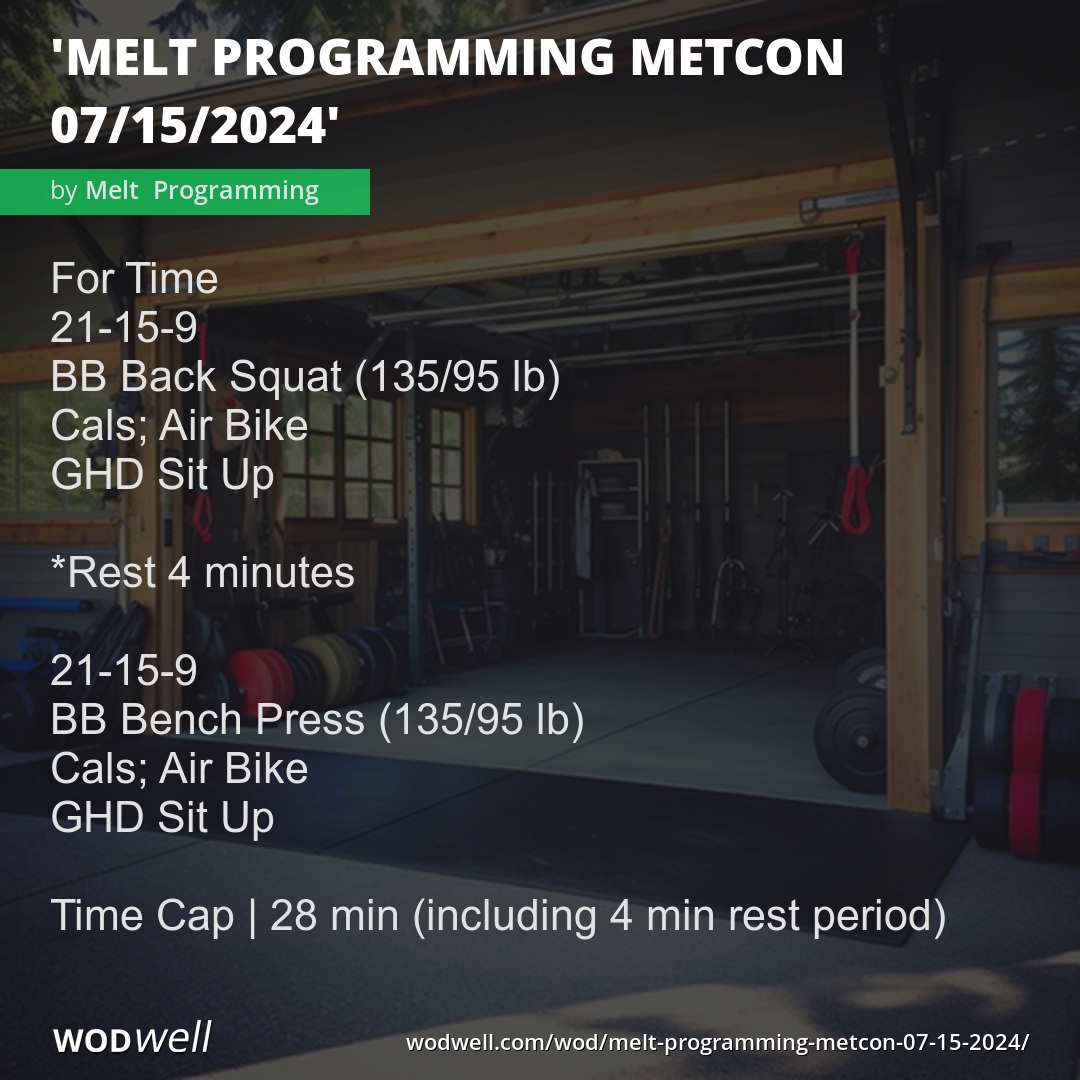 "Melt Programming MetCon 07/15/2024" Workout, Coach Creation WOD | WODwell