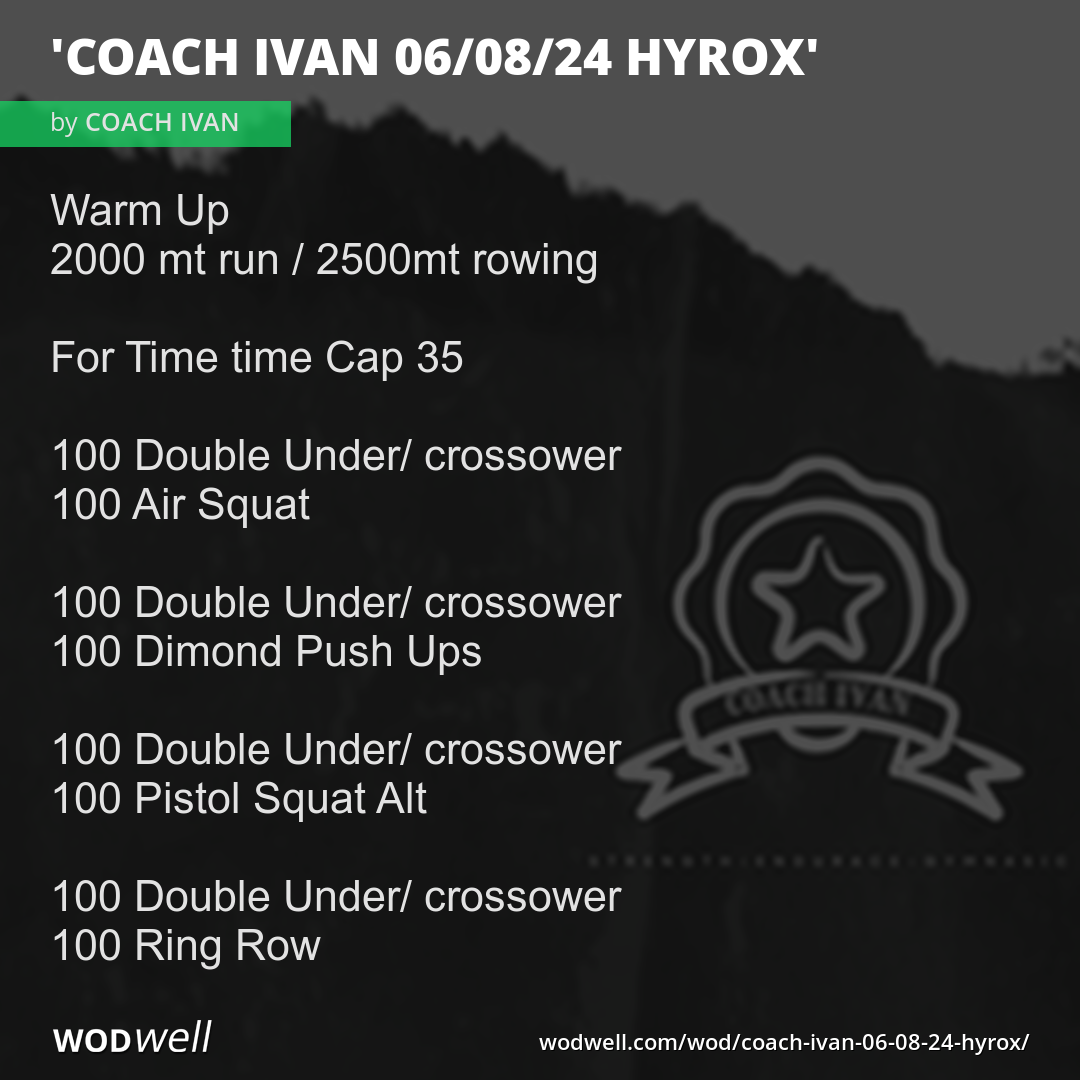 "COACH IVAN 06/08/24 HYROX" Workout, Coach Creation WOD | WODwell