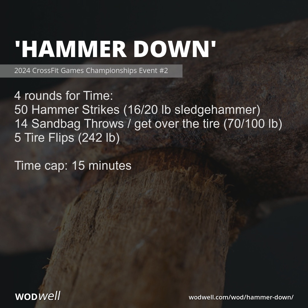 "Hammer Down" Workout, 2024 CrossFit Games Championships Event #2 | WODwell