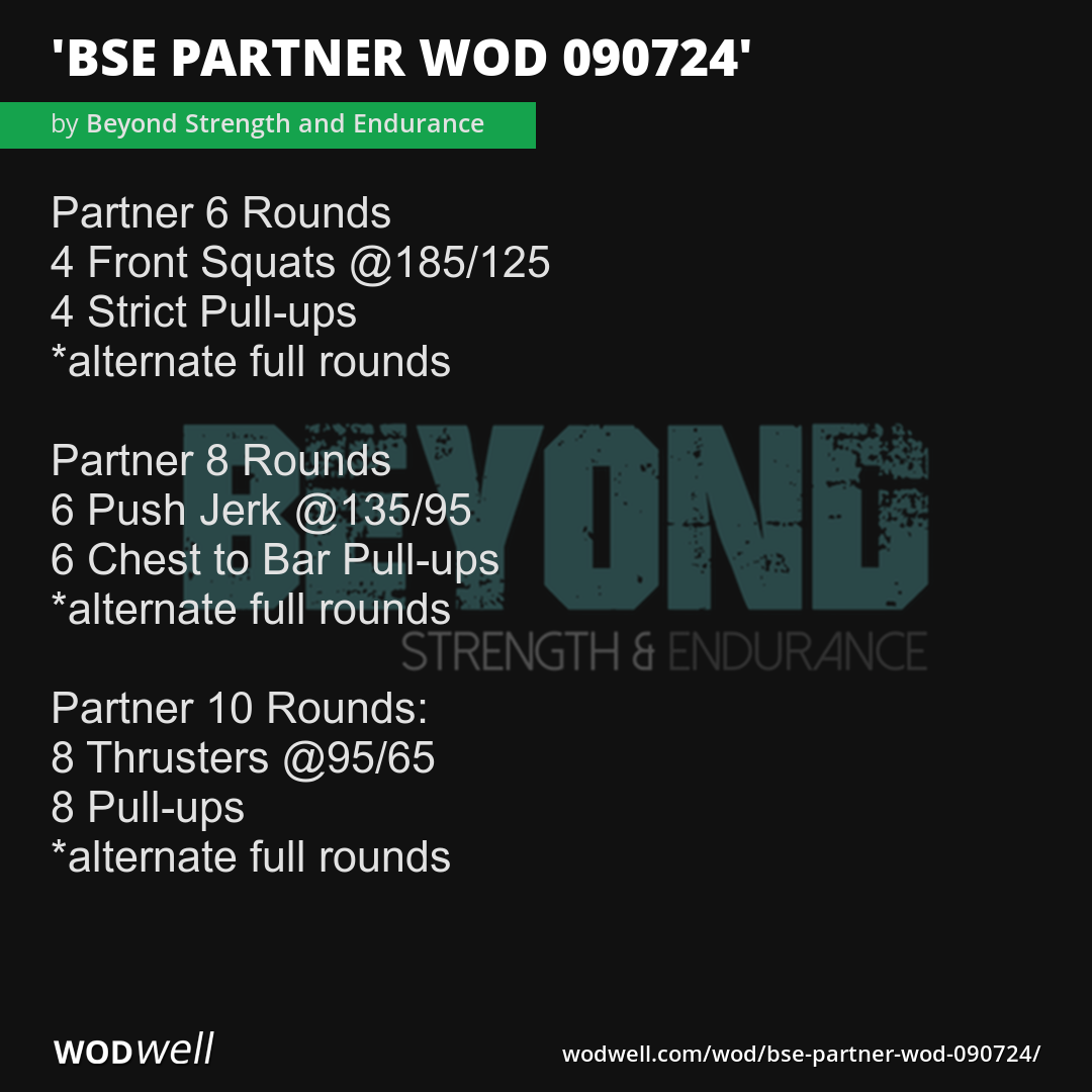 "bse partner wod 090724" Workout, Coach Creation WOD | WODwell