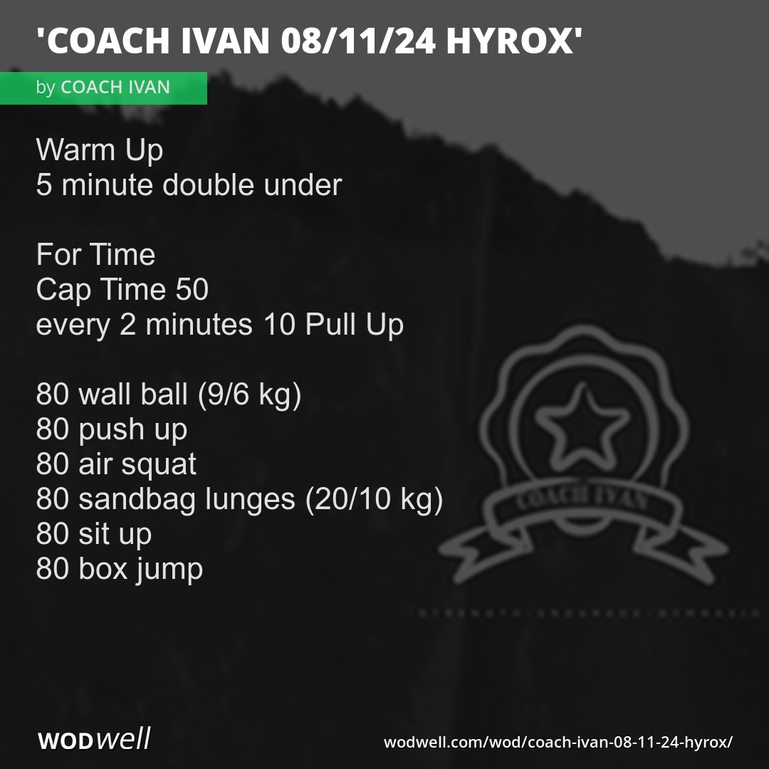 "COACH IVAN 08/11/24 HYROX" Workout, Coach Creation WOD | WODwell