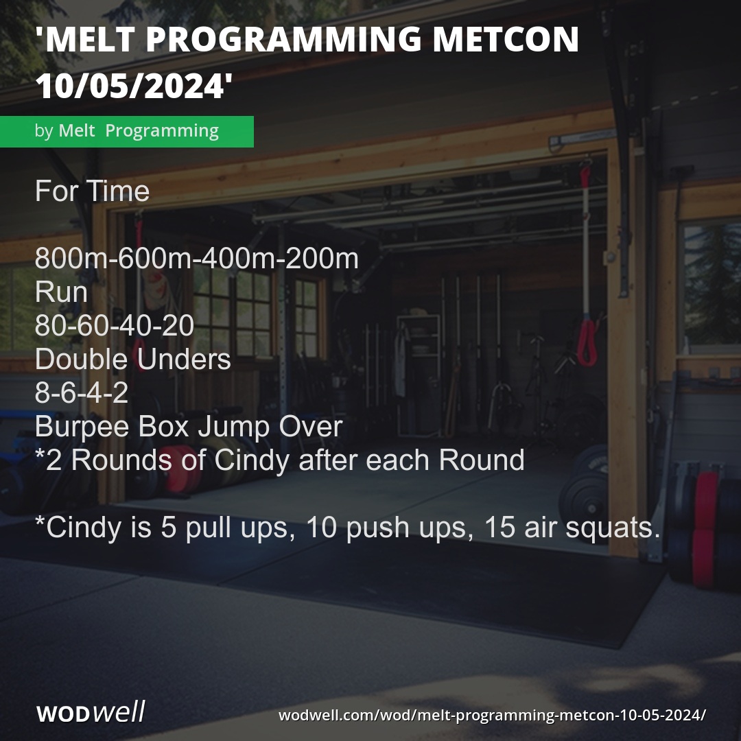 "Melt Programming MetCon 10/05/2024" Workout, Coach Creation WOD | WODwell