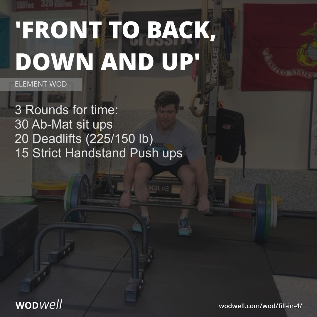 "Front to Back, Down and Up" Workout, ELEMENT WOD | WODwell