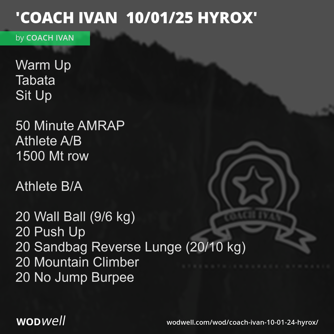 "COACH IVAN 10/01/25 HYROX" Workout, Coach Creation WOD | WODwell