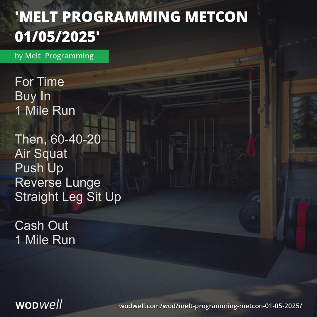 "Melt Programming MetCon 01/05/2025" Workout, Coach Creation WOD | WODwell