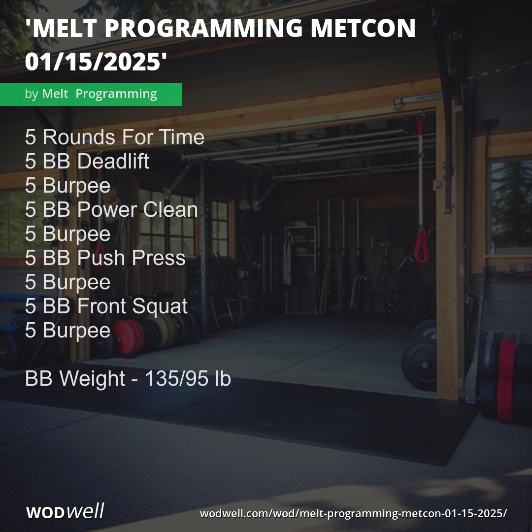 "Melt Programming MetCon 01/15/2025" Workout, Coach Creation WOD | WODwell