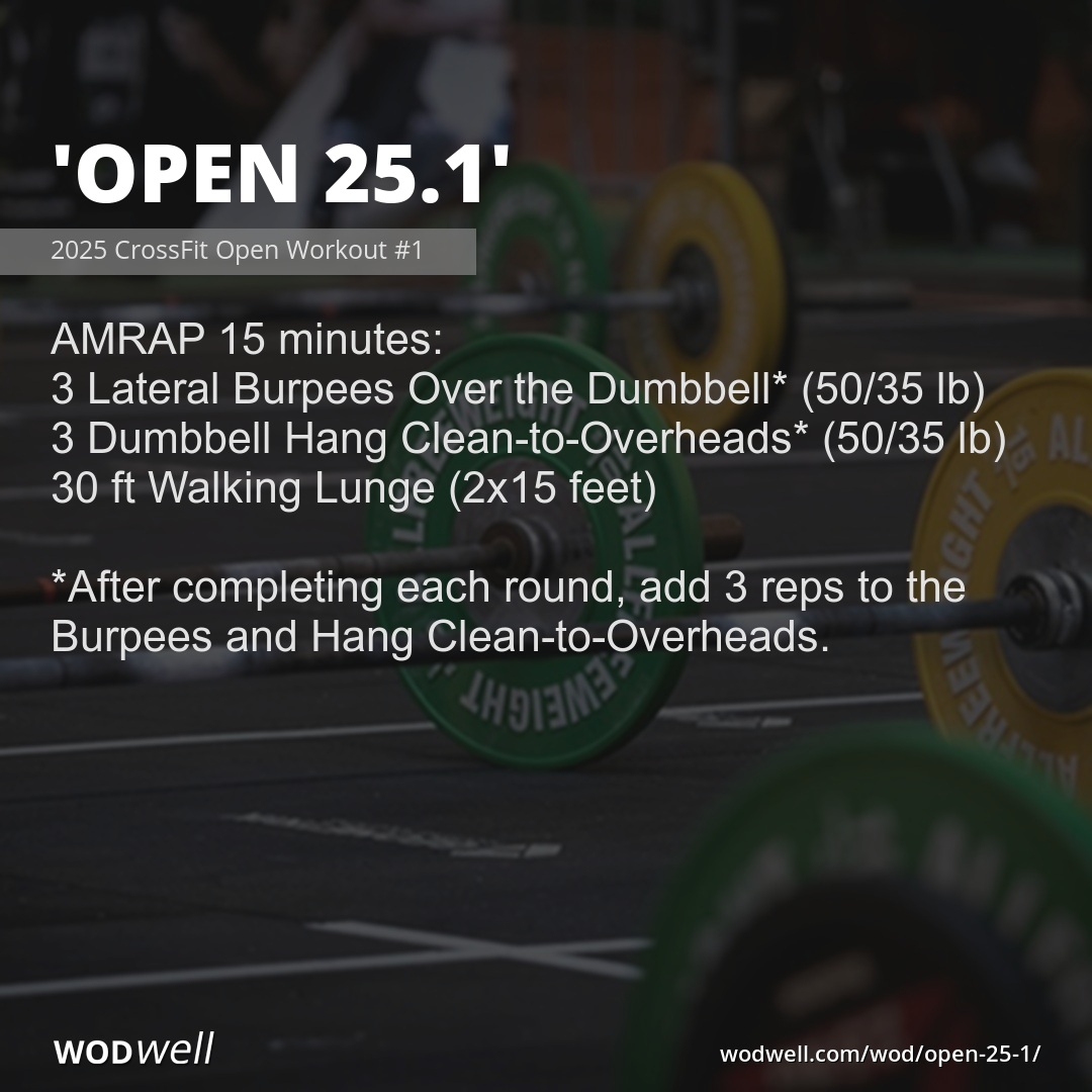 "Open 25.1" Workout, 2025 CrossFit Open Workout #1 | WODwell