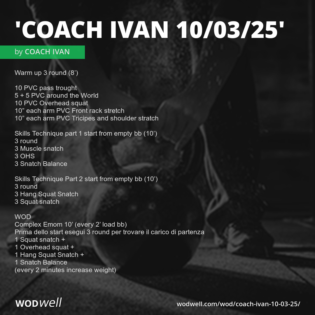 "COACH IVAN 10/03/25" Workout, Coach Creation WOD | WODwell