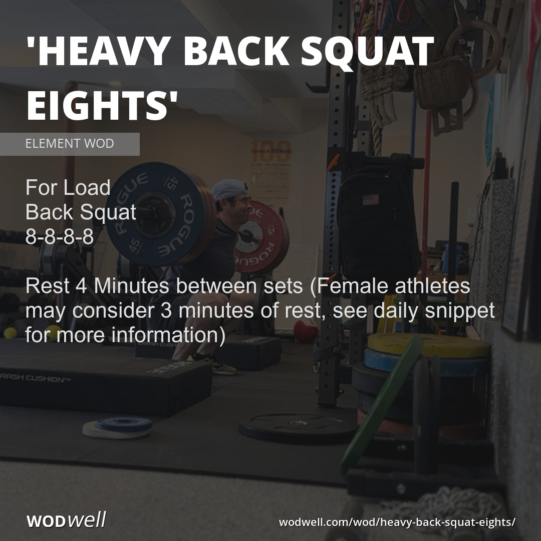 "Heavy Back Squat Eights" Workout, ELEMENT WOD | WODwell