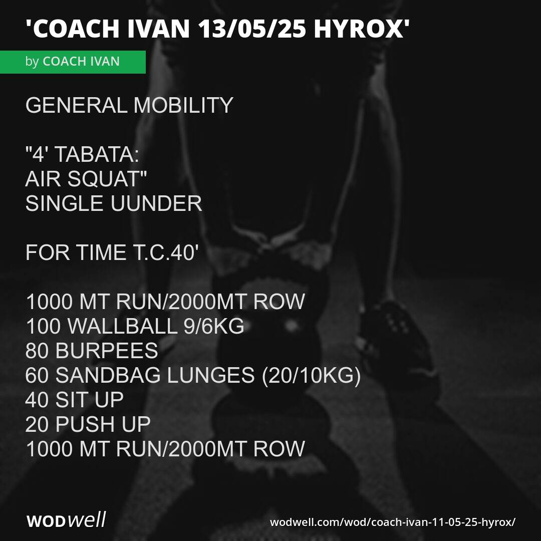 "COACH IVAN 13/05/25 HYROX" Workout, Coach Creation WOD | WODwell