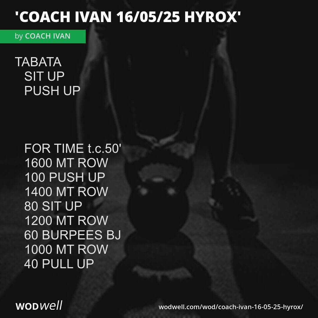 "COACH IVAN 16/05/25 HYROX" Workout, Coach Creation WOD | WODwell