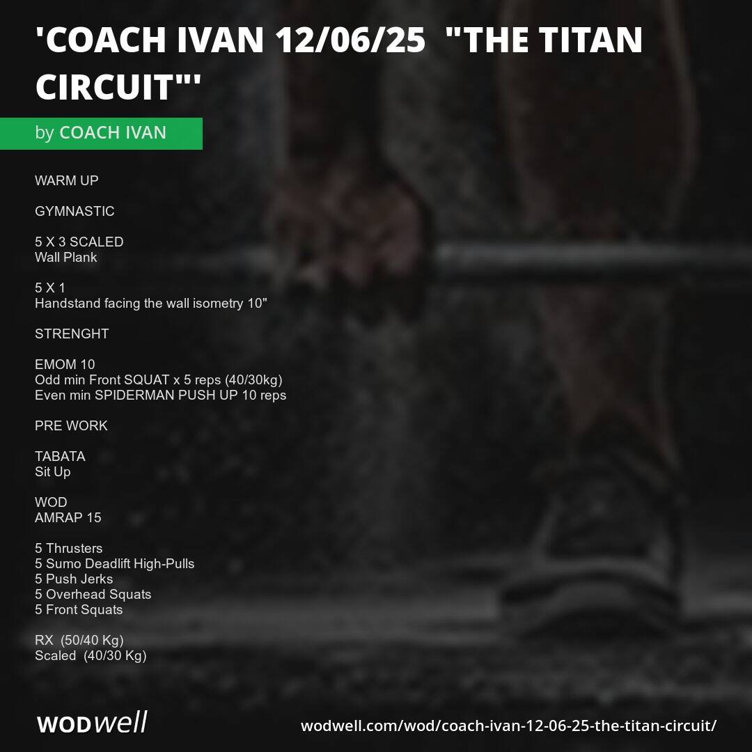 "COACH IVAN 12/06/25 "THE TITAN CIRCUIT"" Workout, Coach Creation WOD ...
