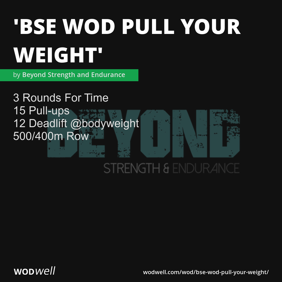 "bse wod pull your weight" Workout, Coach Creation WOD | WODwell