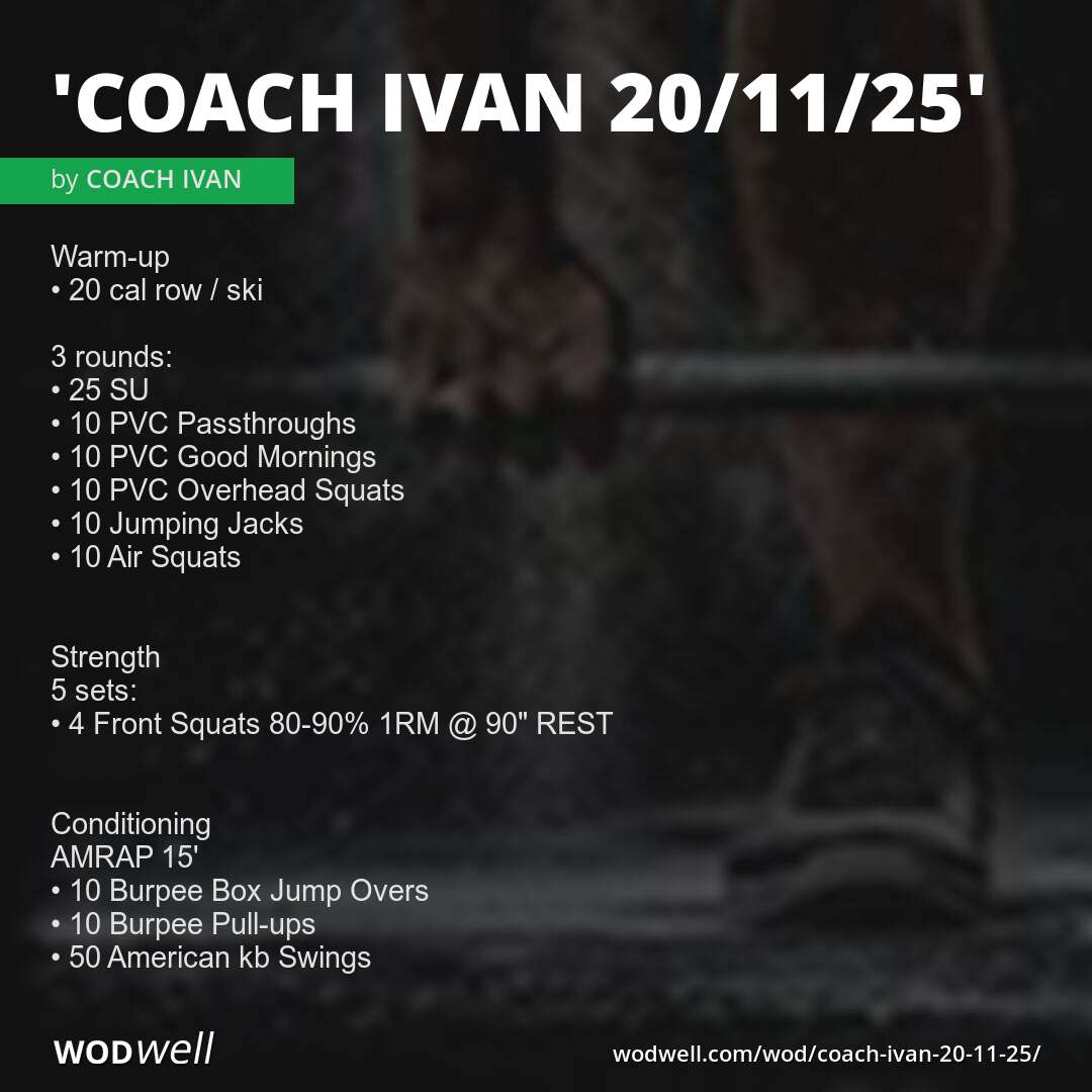 "COACH IVAN 20/11/25" Workout, Coach Creation WOD | WODwell