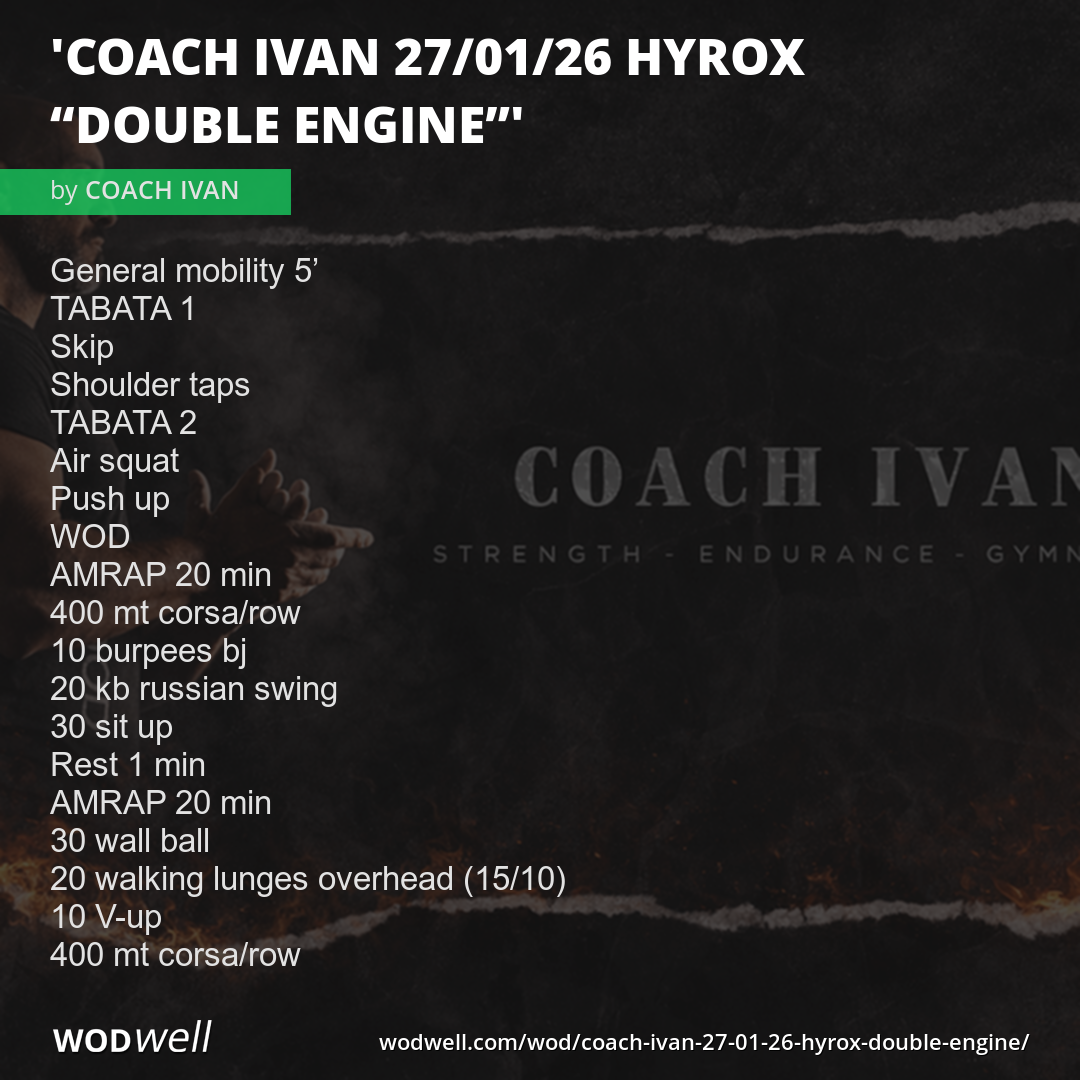 "COACH IVAN 27/01/26 HYROX “DOUBLE ENGINE”" Workout, Coach Creation WOD ...