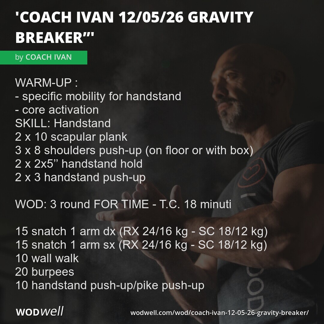 "COACH IVAN 12/05/26 GRAVITY BREAKER”" Workout, Coach Creation WOD ...
