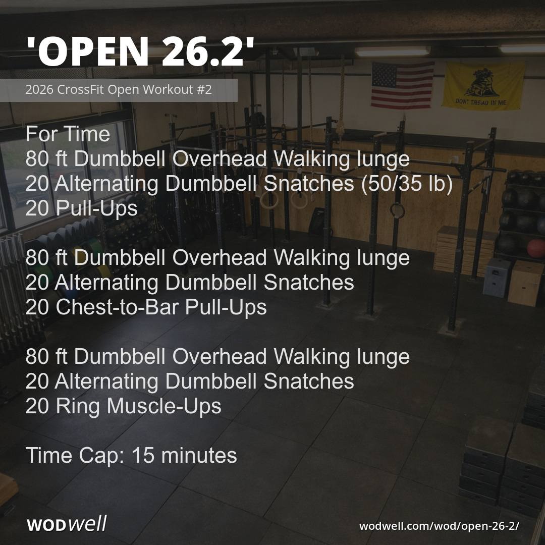 "Open 26.2" Workout, 2026 CrossFit Open Workout #2 | WODwell
