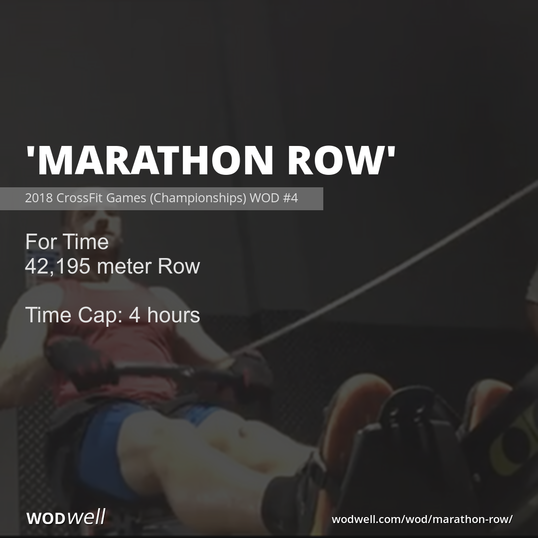 "Marathon Row" Workout, 2018 CrossFit Games (Championships) WOD #4 ...