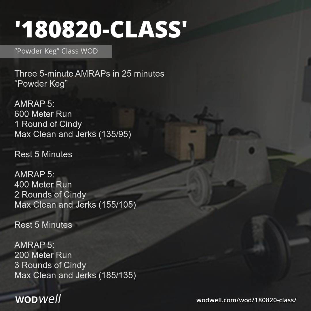 "180820-Class" Workout, “Powder Keg” Class WOD | WODwell