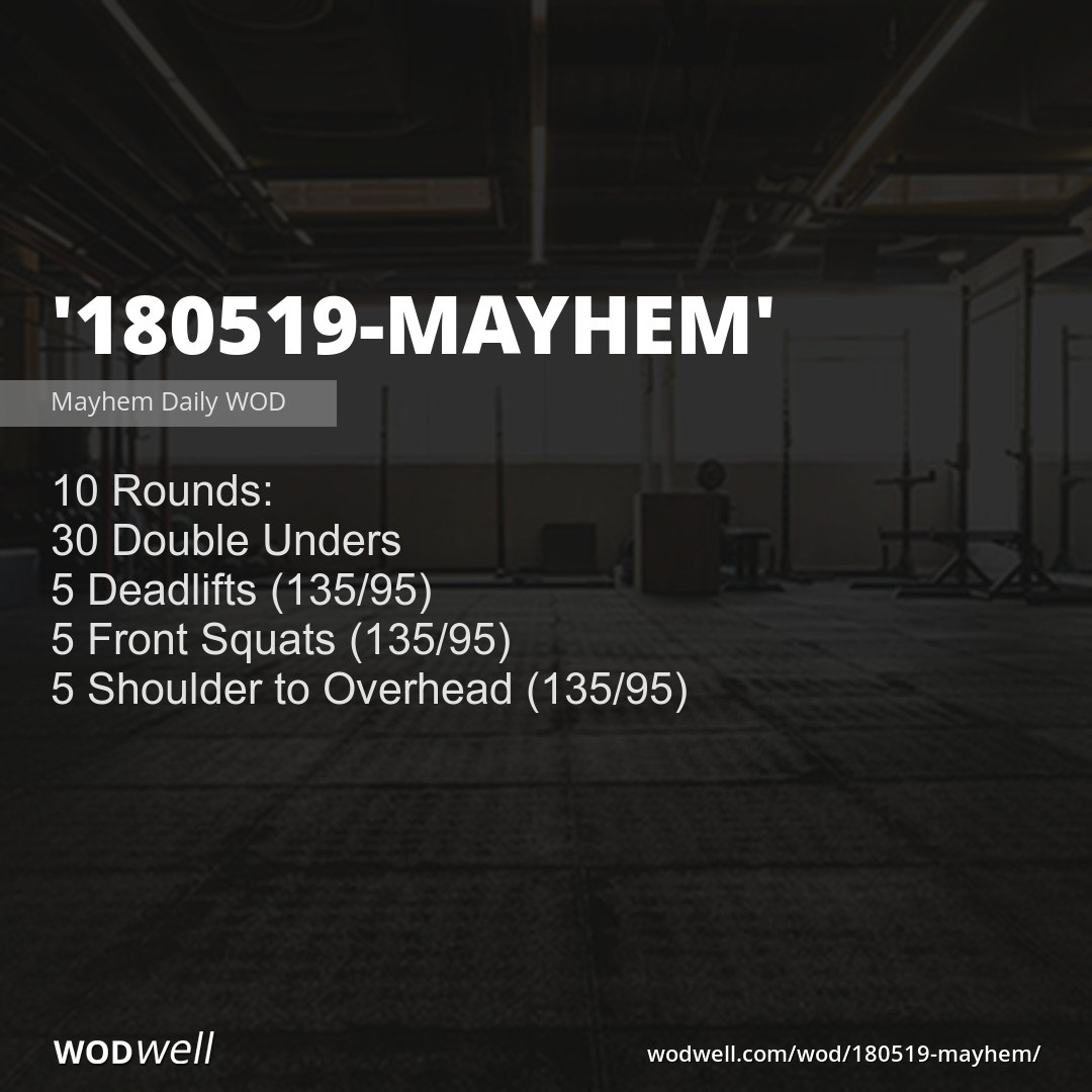 "180519-Mayhem" Workout, Mayhem Daily WOD | WODwell