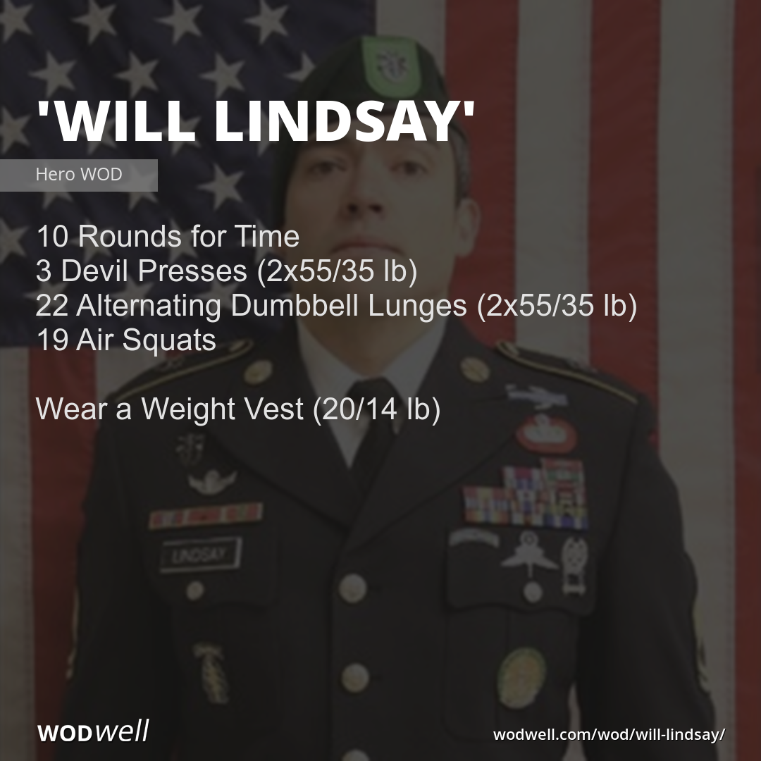 "Will Lindsay" Workout, Hero WOD | WODwell