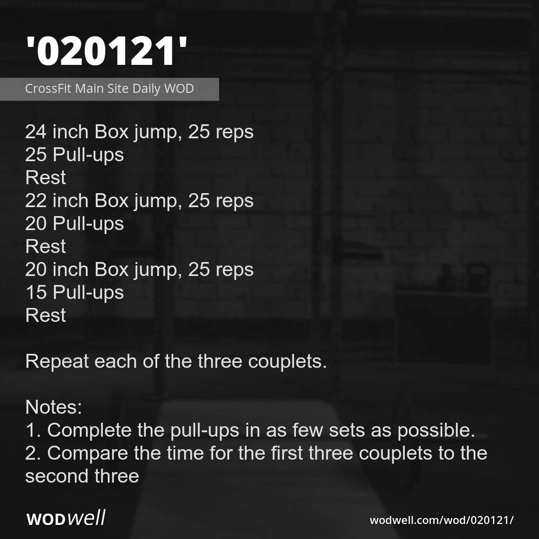 "020121" Workout, CrossFit Main Site Daily WOD | WODwell