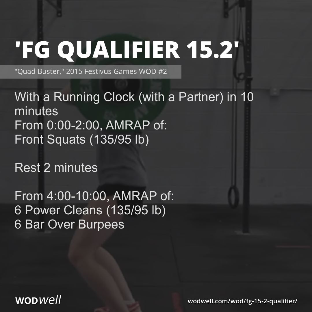 "FG Qualifier 15.2" Workout, "Quad Buster," 2015 Festivus Games WOD #2 ...
