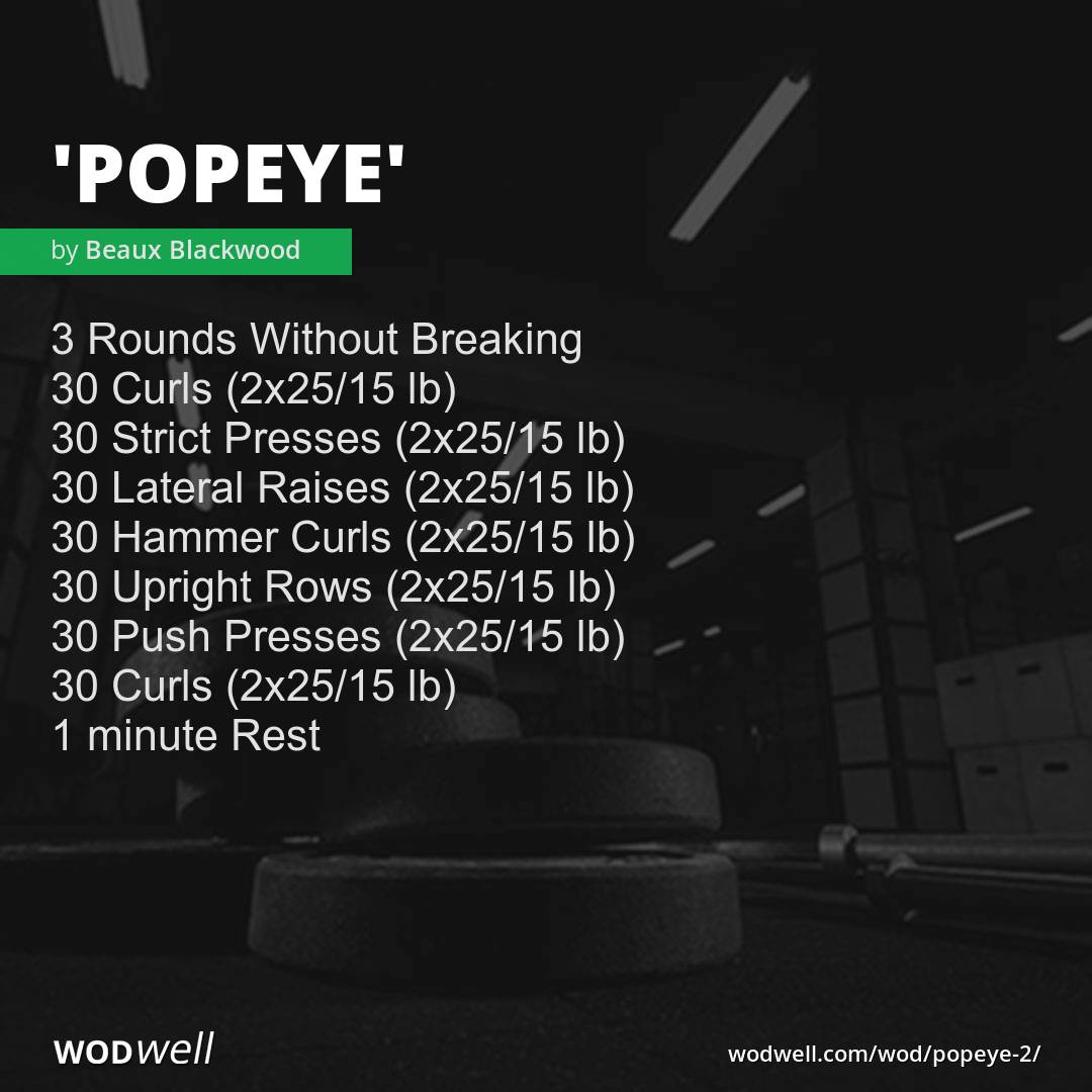 "Popeye" Workout, Coach Creation WOD | WODwell