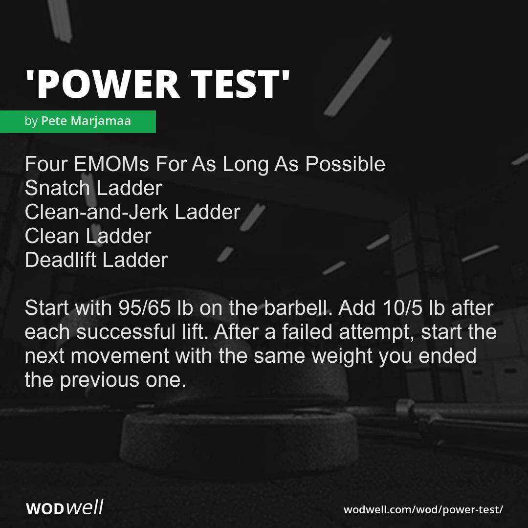 "Power Test" Workout, Coach Creation WOD | WODwell