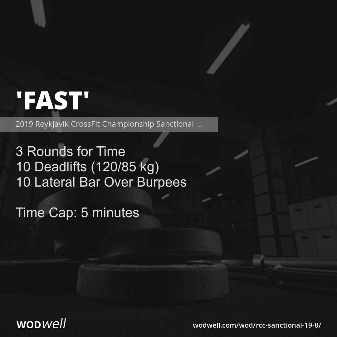"Fast" Workout, 2019 Reykjavik CrossFit Championship Sanctional WOD #8 ...